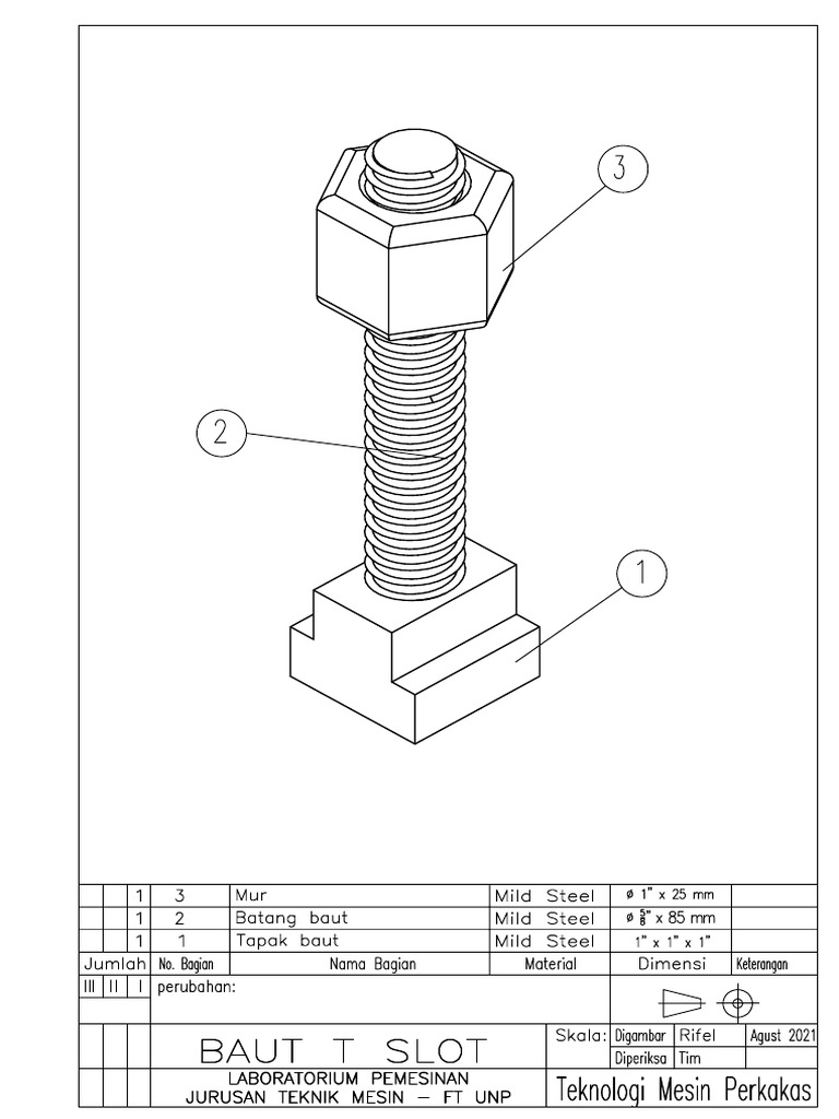 Baut T Slot Job Sheet | PDF