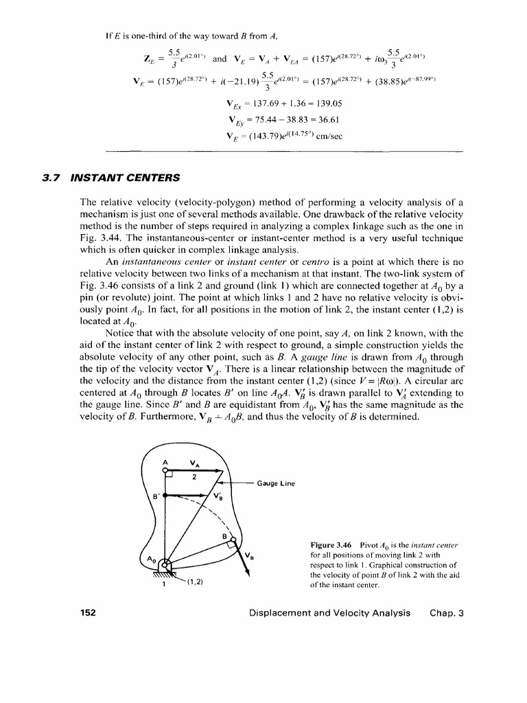 Instant Center Analysis for Linkage Mechanisms | PDF | Torque | Velocity