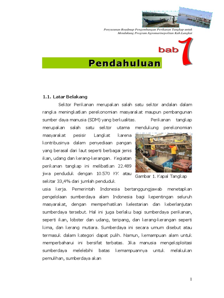 Peta Jalan Pengembangan Perikanan Tangkap Langkat | PDF