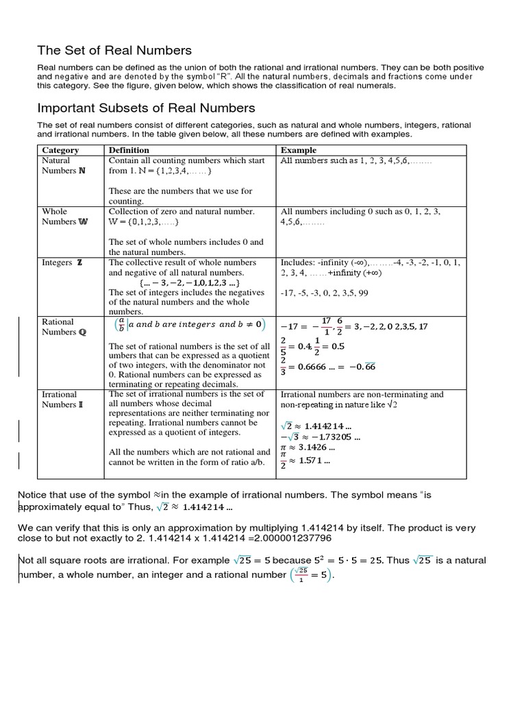 2 Real Numbers | PDF | Numbers | Rational Number