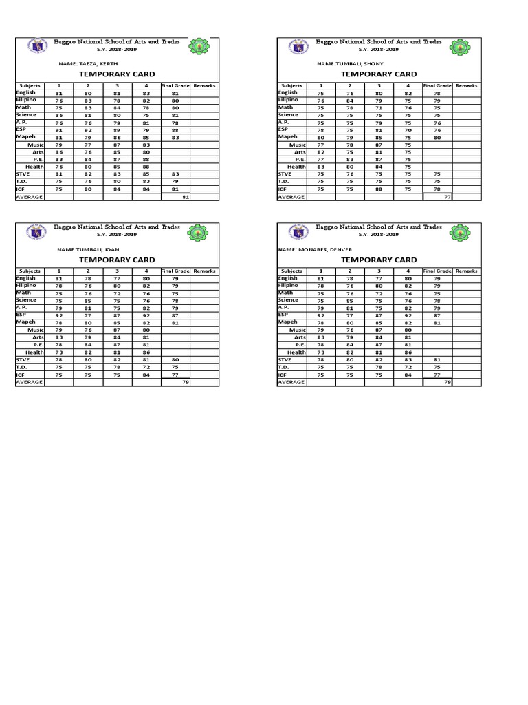 Temporary Card | PDF