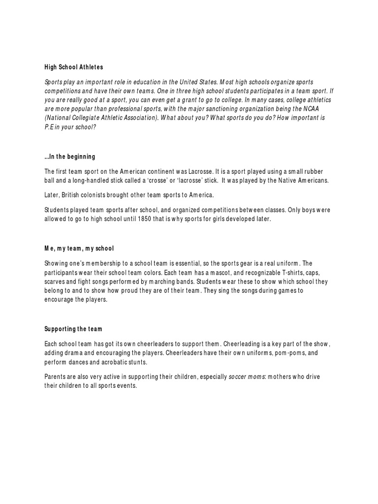 Grade 7 High School Athletes | PDF | Sports & Recreation | Language ...