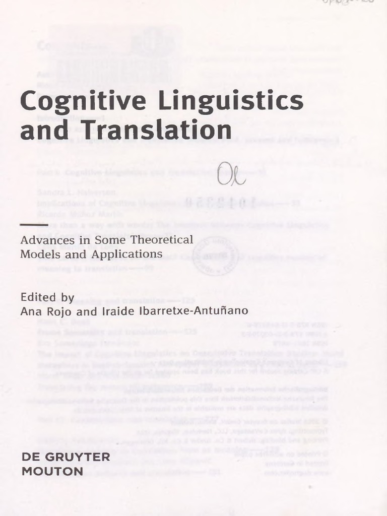 Cognitive Linguistics and Translation | PDF | Linguistics | Multilingualism