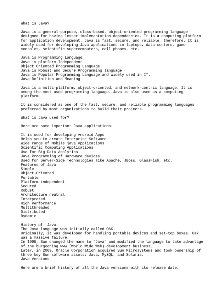 What Is Java (Programming Language) | PDF What Is Java (Programming Language) | PDF