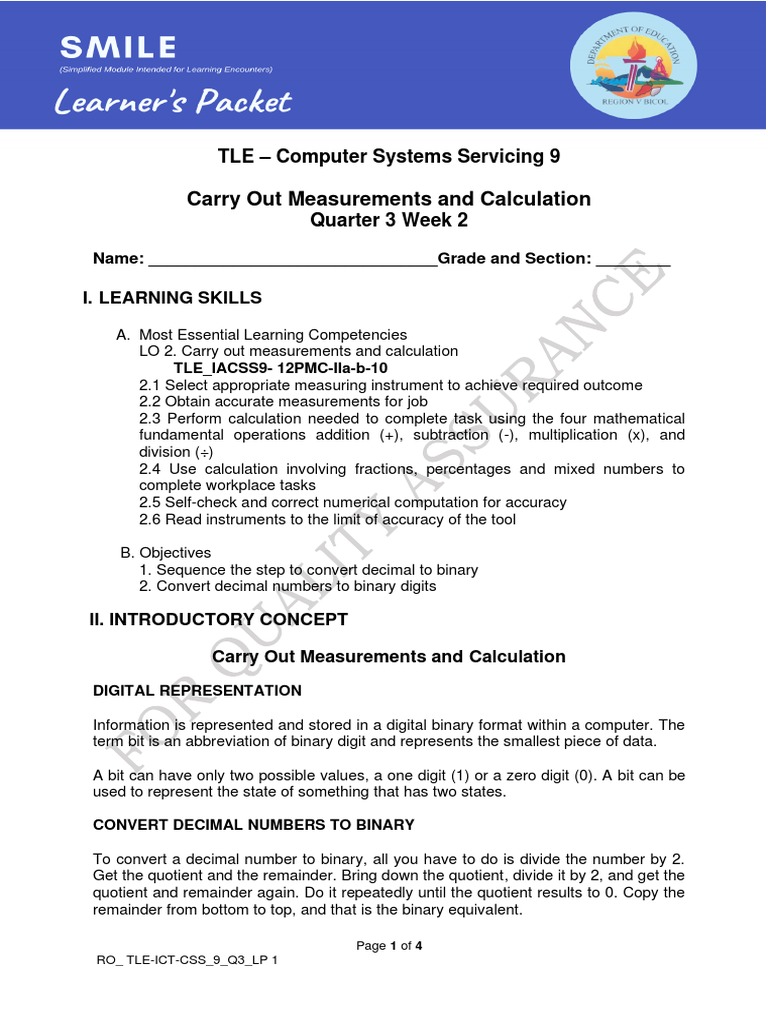 ICT CSS-9 Q3 W2-Carry-Out | PDF | Byte | Computer Data Storage