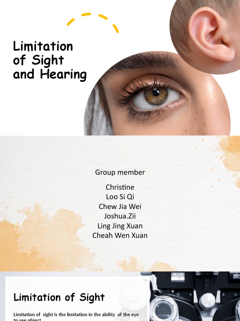 Limitation of Sight and Hearing | PDF | Hearing | Ear