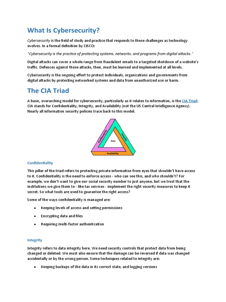 Introduction To Cybersecurity Pdf Malware Information Security