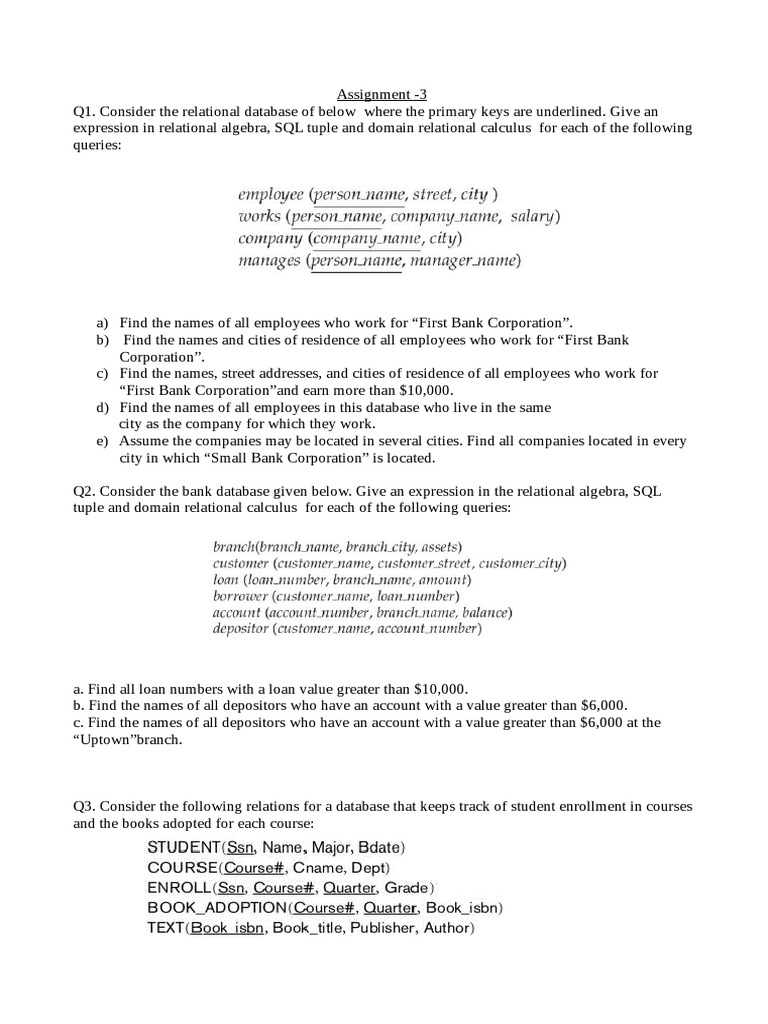 Assignment 3 | PDF | Relational Model | Data Management Software