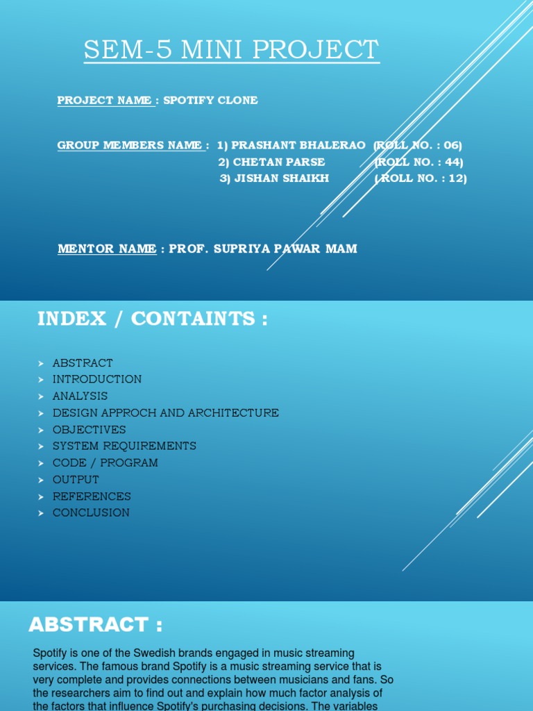 Sem-5 Mini Project | PDF | Spotify | Application Software