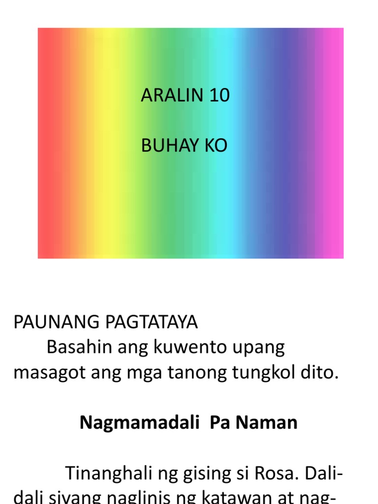 Aralin 10 Q1 Filipino | PDF