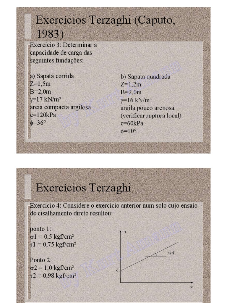 Exercícios de Terzaghi | PDF | Geociências