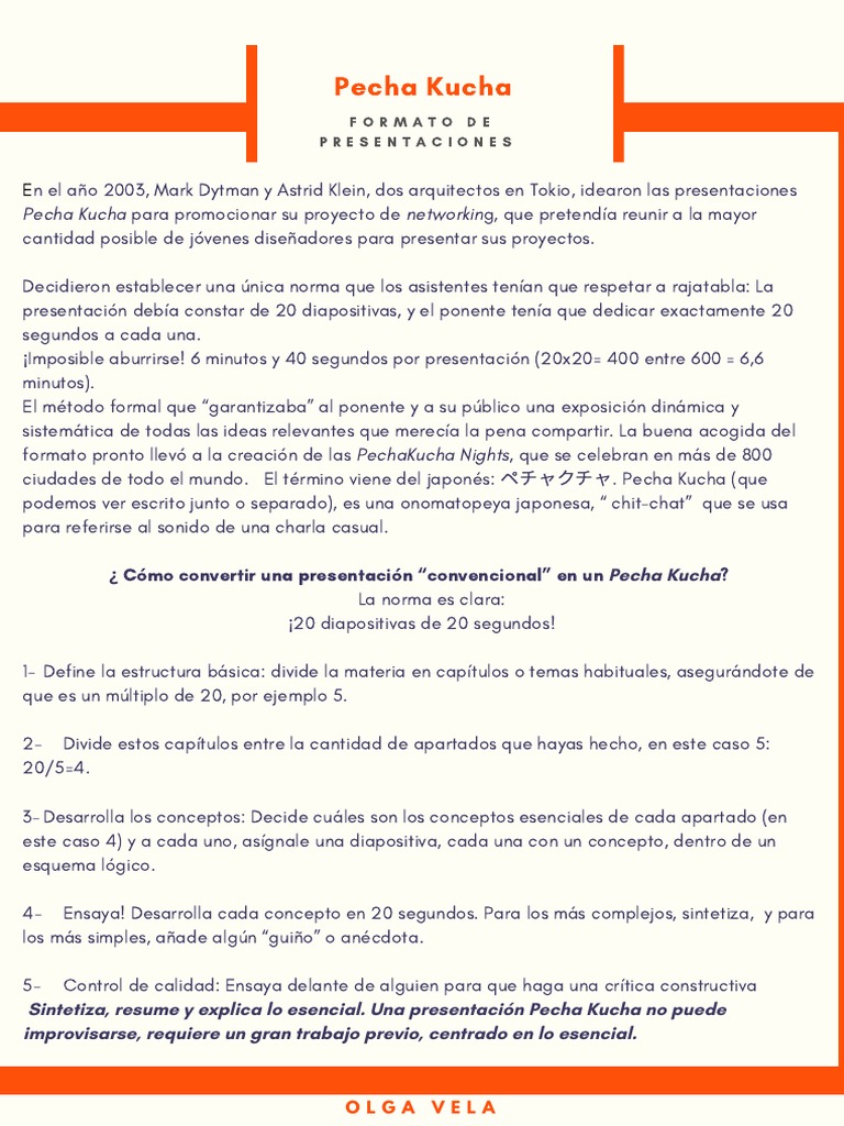 Presentaciones Pecha Kucha | PDF
