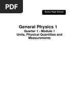 General Physics12 Quarter 1 Module 1 Unit, Physical Quantities ...