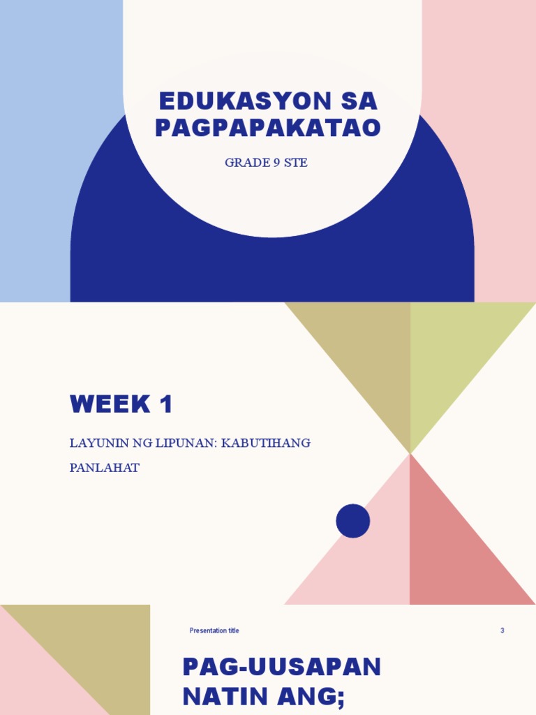 EDUKASYON SA PAGPAPAKATAO Week 1 | PDF