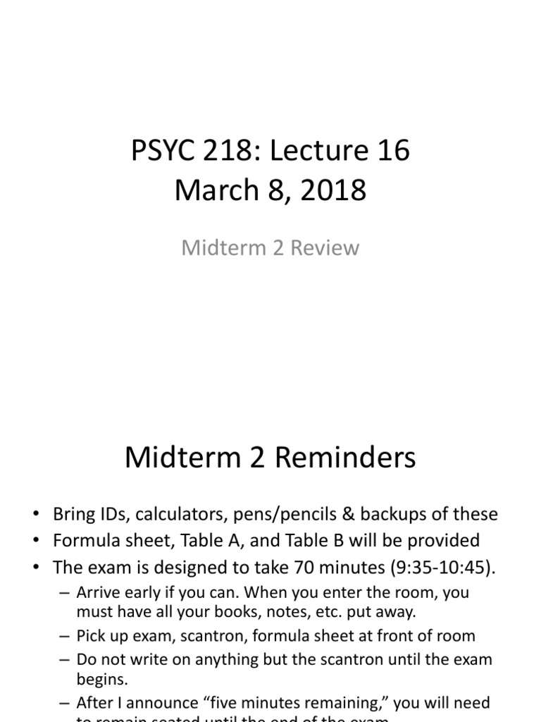 16 Midterm 2 Review Mar 8 Pdf Pdf Normal Distribution Standard Deviation 8101