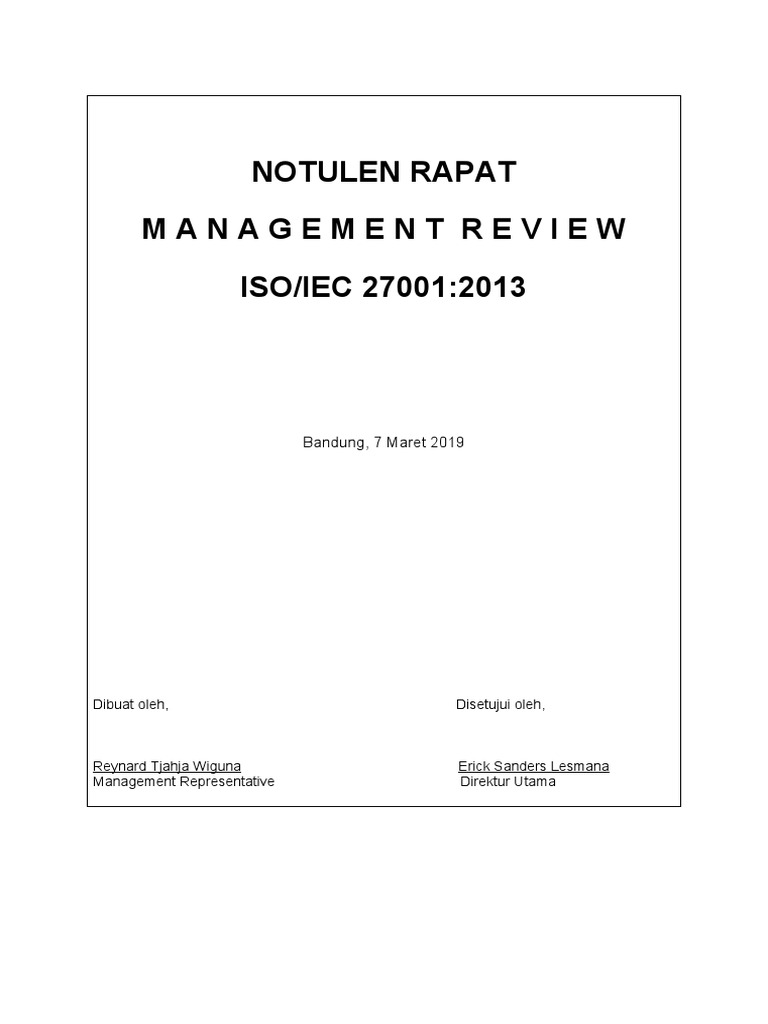 Notulen Rapat Management Review | PDF