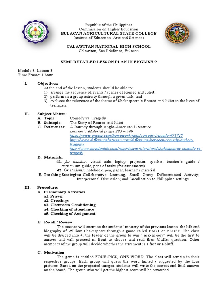 Fajardo Sharmine M. Semi Detailed Lesson Plan | PDF | Lesson Plan | Pedagogy