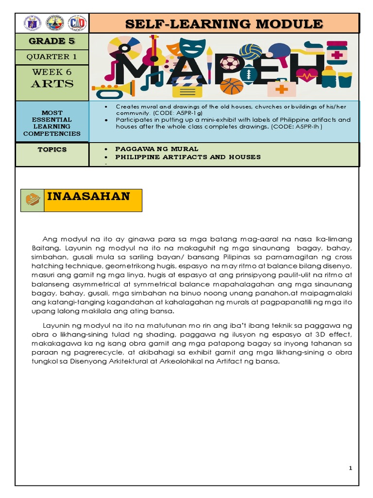 MAPEH 5 Q1 Week 6-Arts | PDF