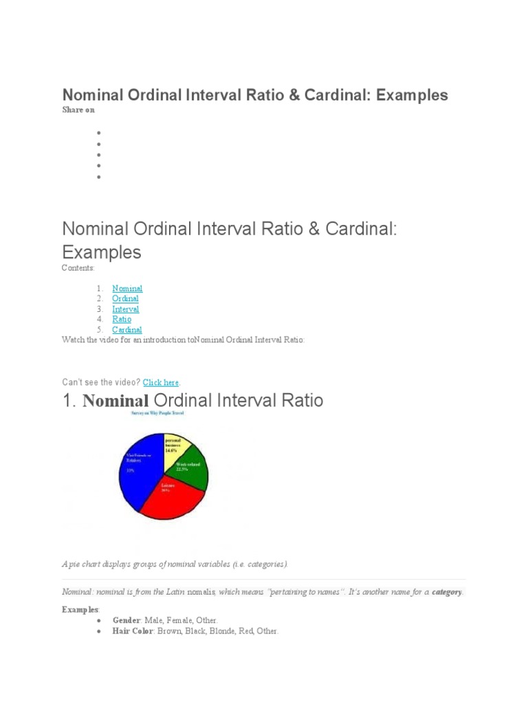 Nominal Ordinal Interval Ratio | Download Free PDF | Level Of ...