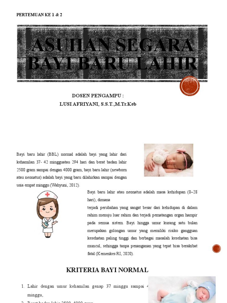 Asuhan Segara Bayi Baru Lahir | PDF