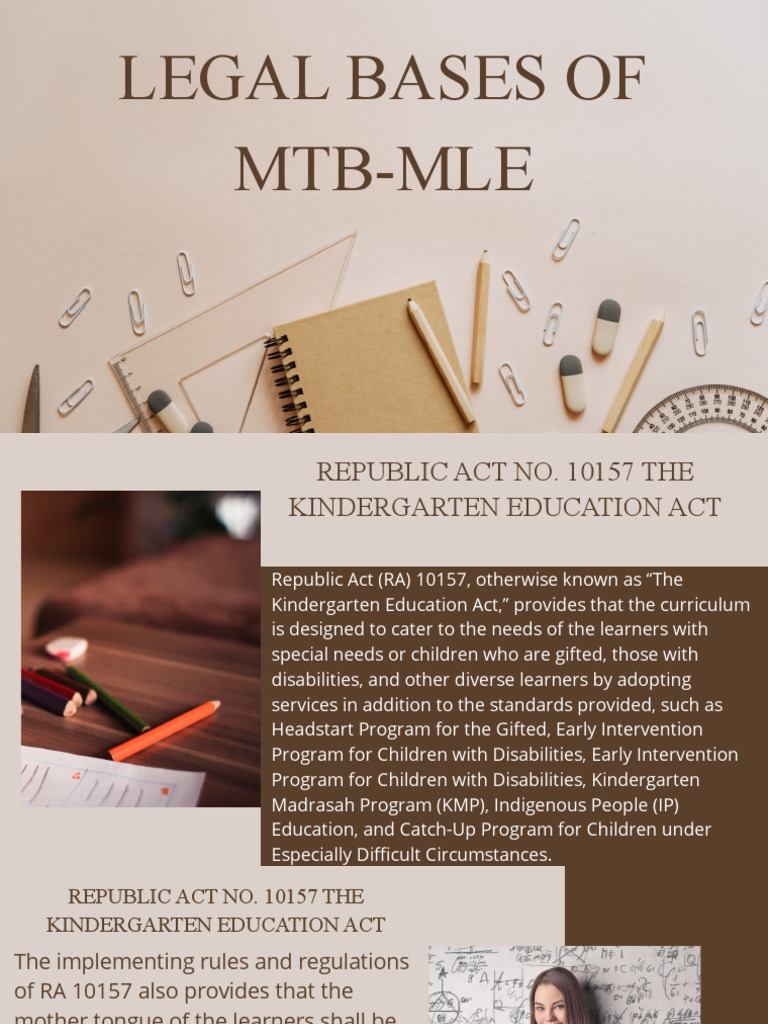 Legal Bases of MTB-MLE in Education | PDF | Kindergarten | Curriculum