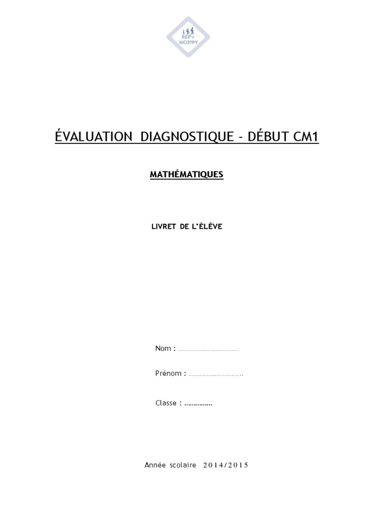 Eval CM1 Maths Doc Eleve | PDF
