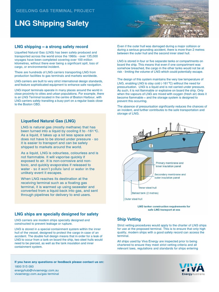 LNG Shipping Safety Fact Sheet | PDF | Liquefied Natural Gas | Ships