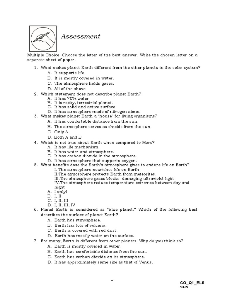 Q1 Earth And Life Science 11 Module 1 1 Pdf Atmosphere Earth
