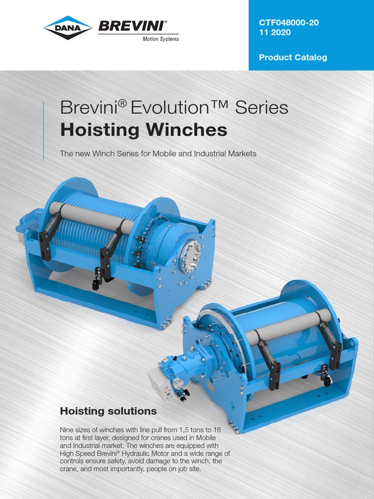 Brevini Evolution Winches Series CTF048000 20 | PDF | Crane (Machine ...