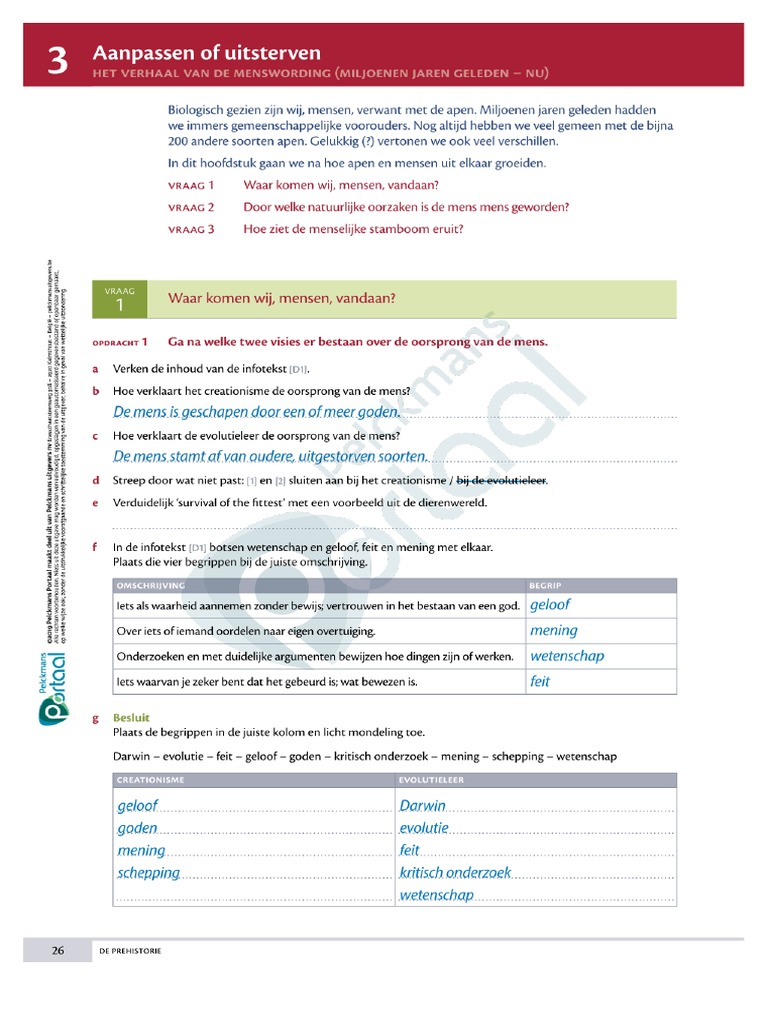 03 Aanpassen of Uitsterven KEY | PDF