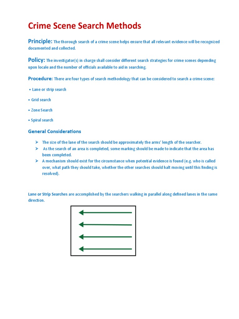 Crime Scene Search Methods | PDF Crime Scene Search Methods | PDF