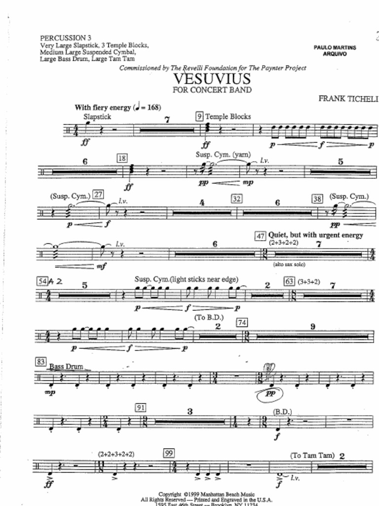 Percu 3 - Vesuvius (F. Ticheli) | PDF
