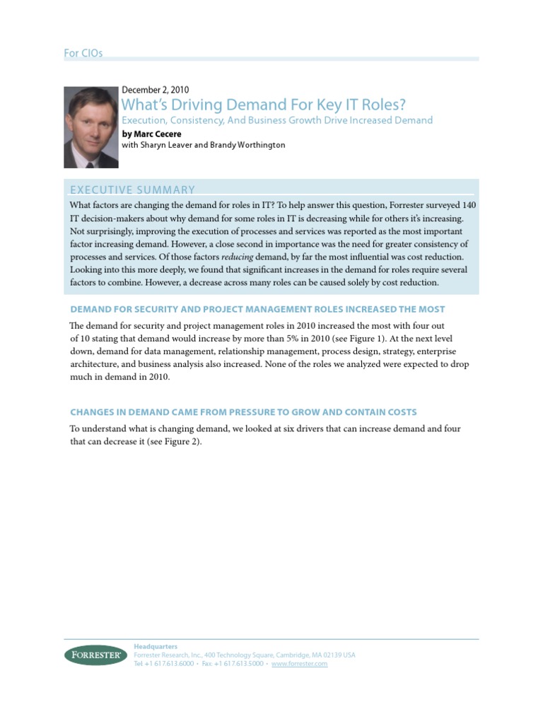 Whats Driving Demand For Key It Roles | PDF | Chief Information Officer ...