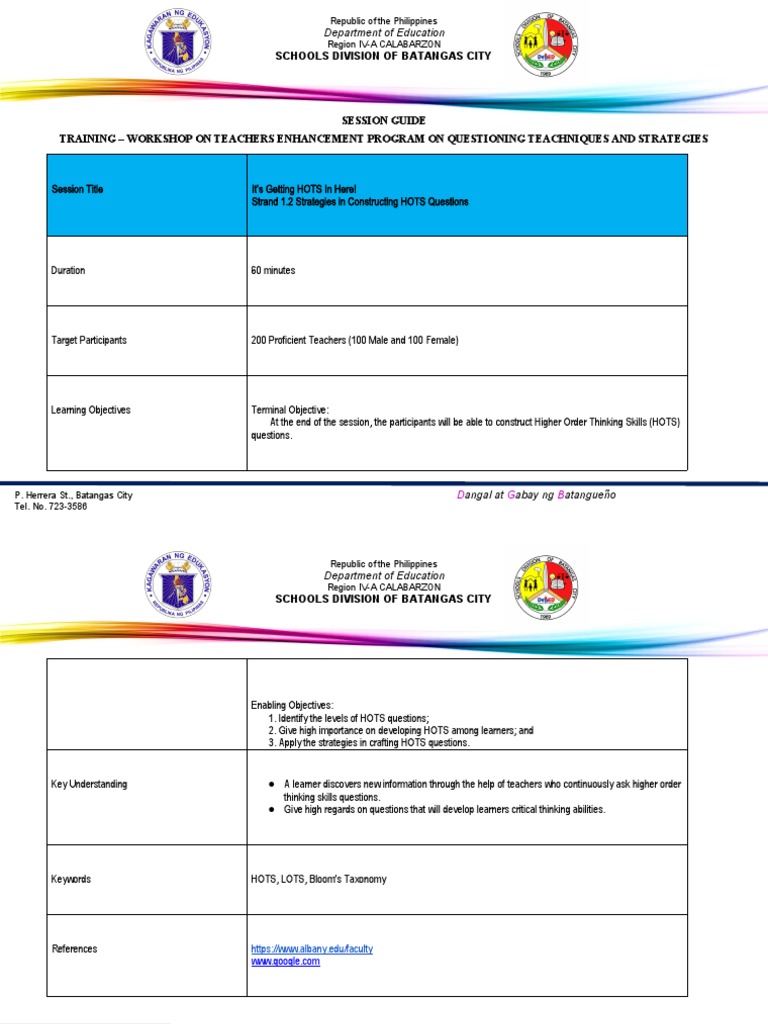 Session Guide | PDF | Learning | Cognitive Psychology