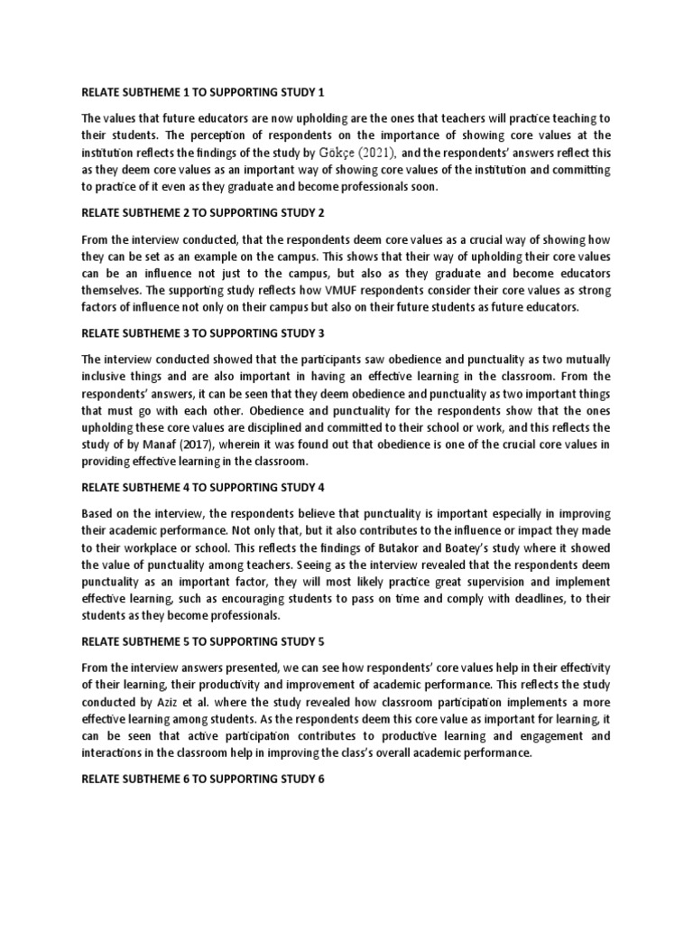 Themes-Supporting Study | PDF | Teachers | Classroom