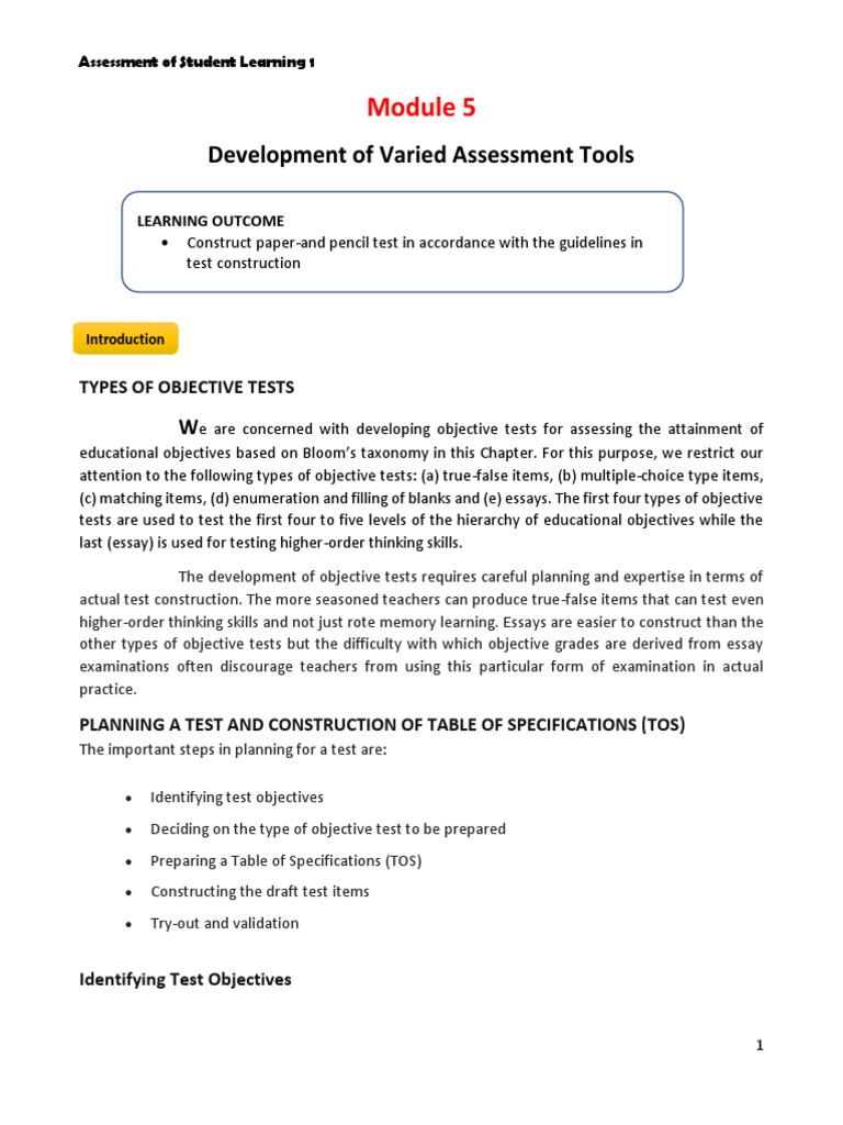 Module 5 | PDF | Multiple Choice | Educational Assessment