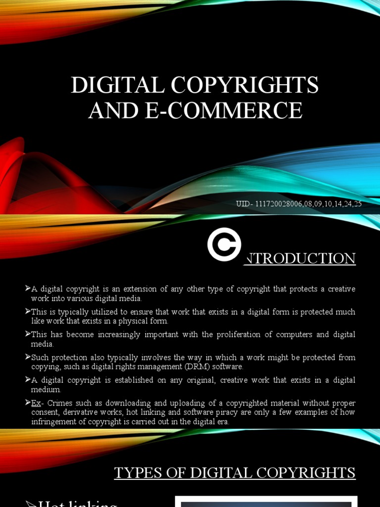 Digital Copyrights and E-Commerce-1 | PDF | Copyright | Digital Rights Management