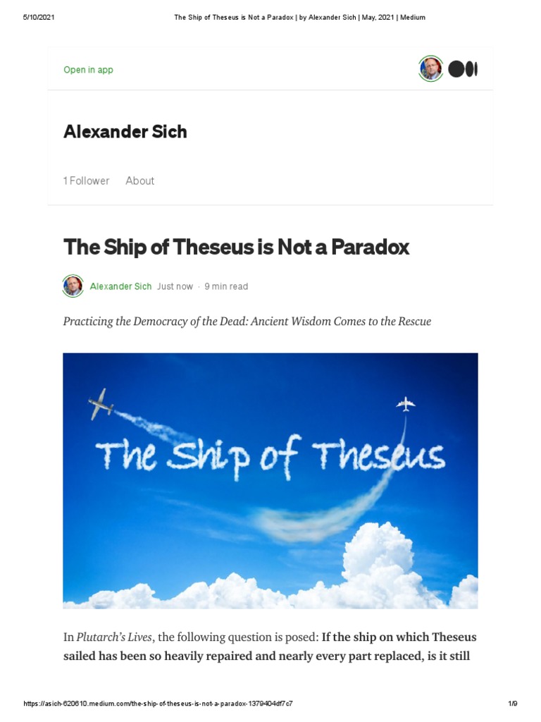 The Ship of Theseus Is Not A Paradox | PDF | Existence | Philosophy