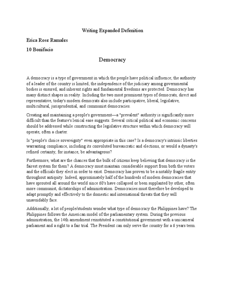 English Writing Expanded Definition | PDF | Politics