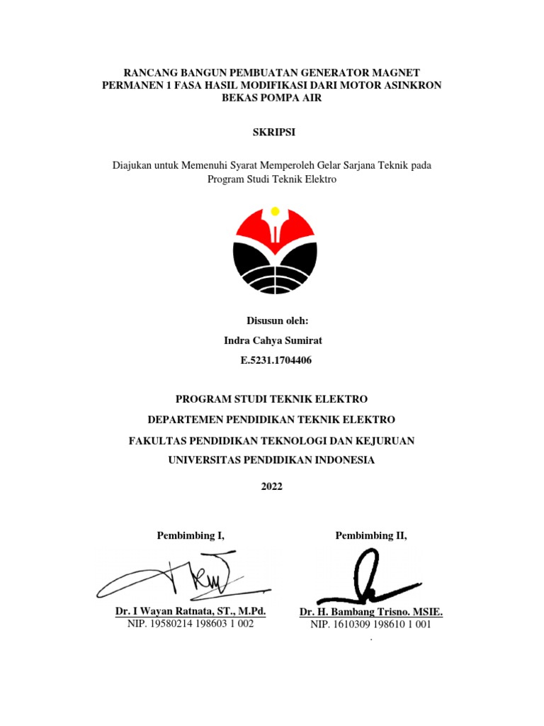 Tugas Akhir - Indra Cahya Sumirat - Te03 2017 (Fix) | PDF | Teknologi & Rekayasa