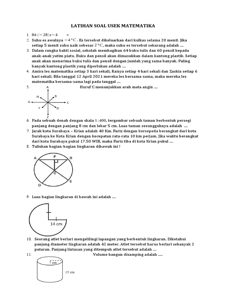 Latihan Soal Usek MTK | PDF