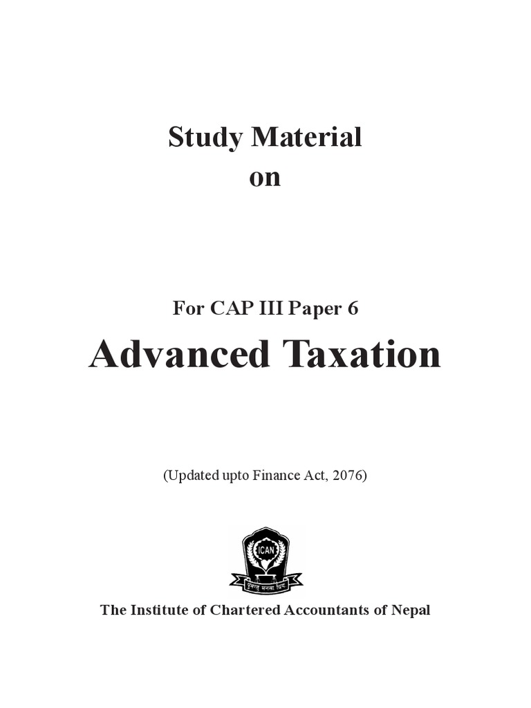 Advanced Taxation (Sep 2019) | PDF | Taxes | Income
