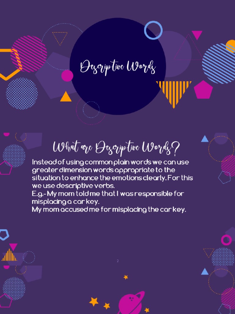 Descriptive Words | PDF