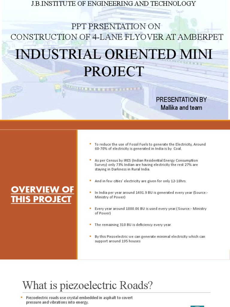 Construction of 4-Lane Flyover at Amberpet Mini Project Presentation | PDF | Piezoelectricity ...