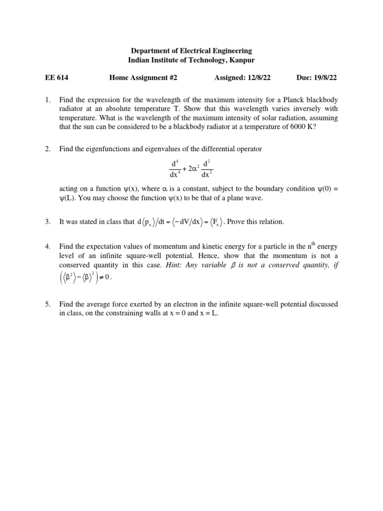 Department of Electrical Engineering Indian Institute of Technology, Kanpur EE 614 Home ...