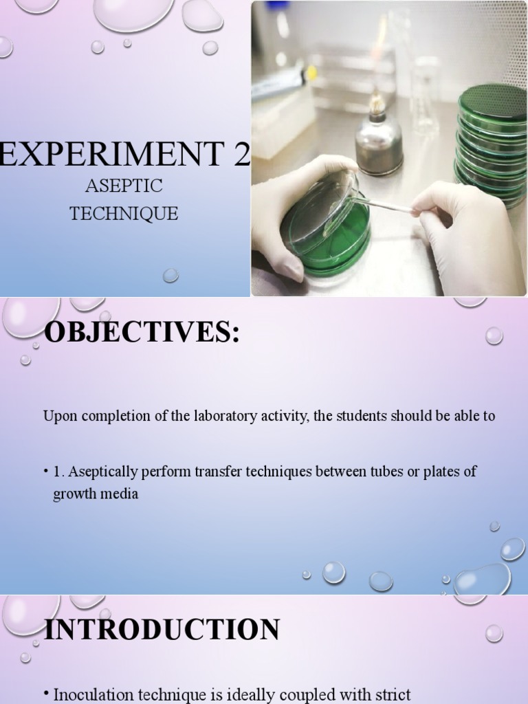 Aseptic Technique for Microbial Transfer | PDF | Microbiology