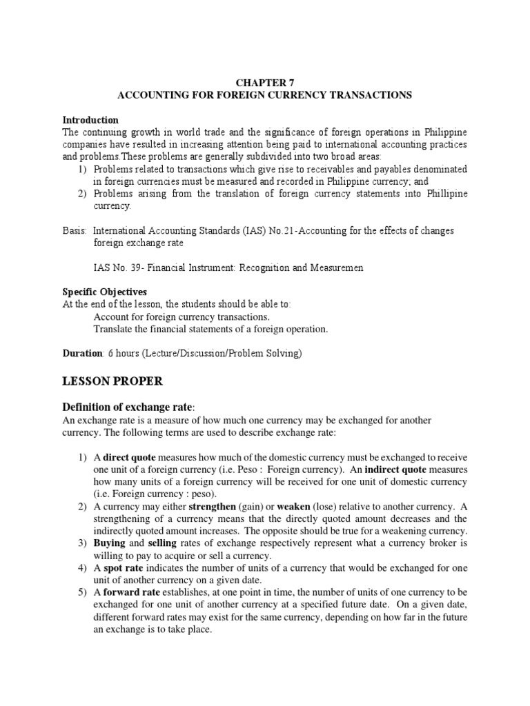 Accounting for Foreign Currency Transactions and Translating the ...