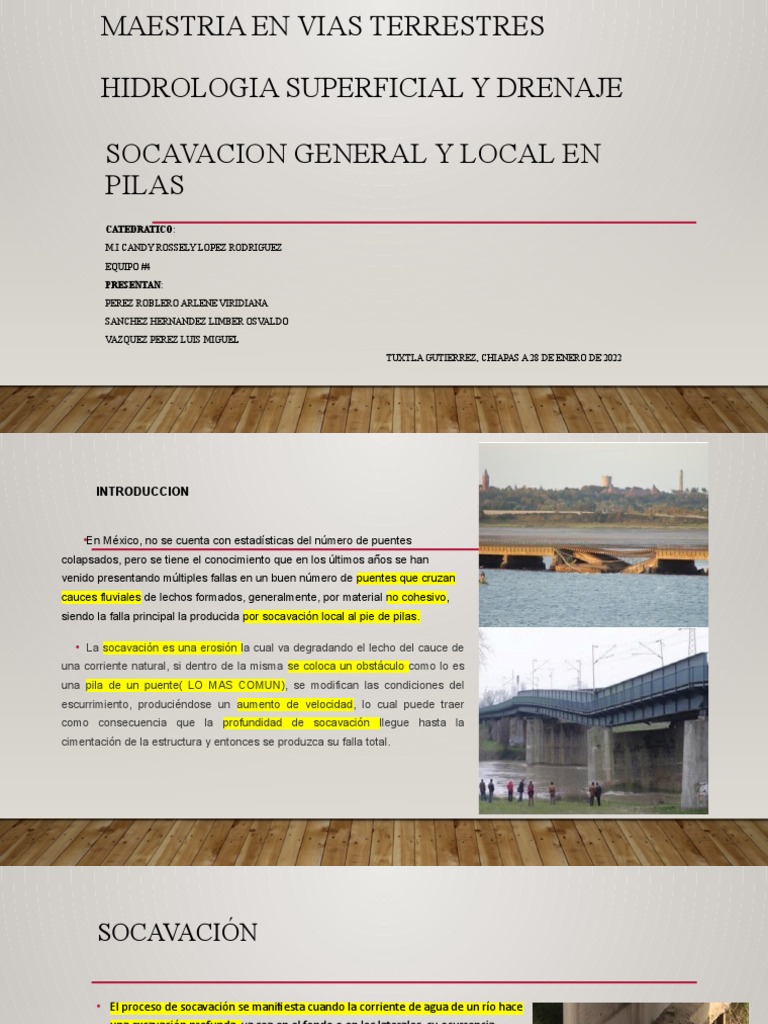 Socavacion General y Local en Pilas | PDF | Río | Puente