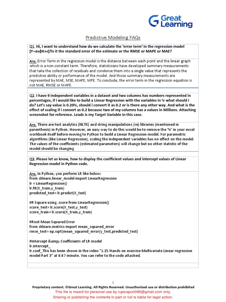 PM FAQs | PDF | Principal Component Analysis | Multicollinearity