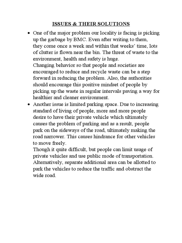 Issues And Their Solution Pdf